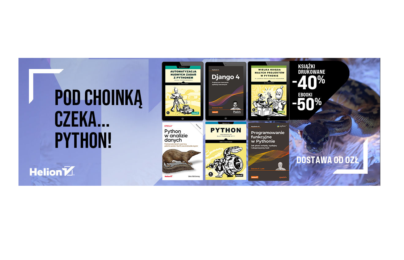 Helion: książki o Pythonie -40% – Promocje książkowe – tanie książki ...